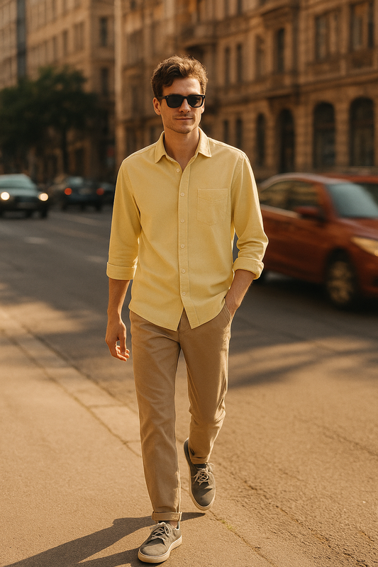 Yellow Shirt Matching Pant Combinations for Men | Urbano – Urbano Fashion